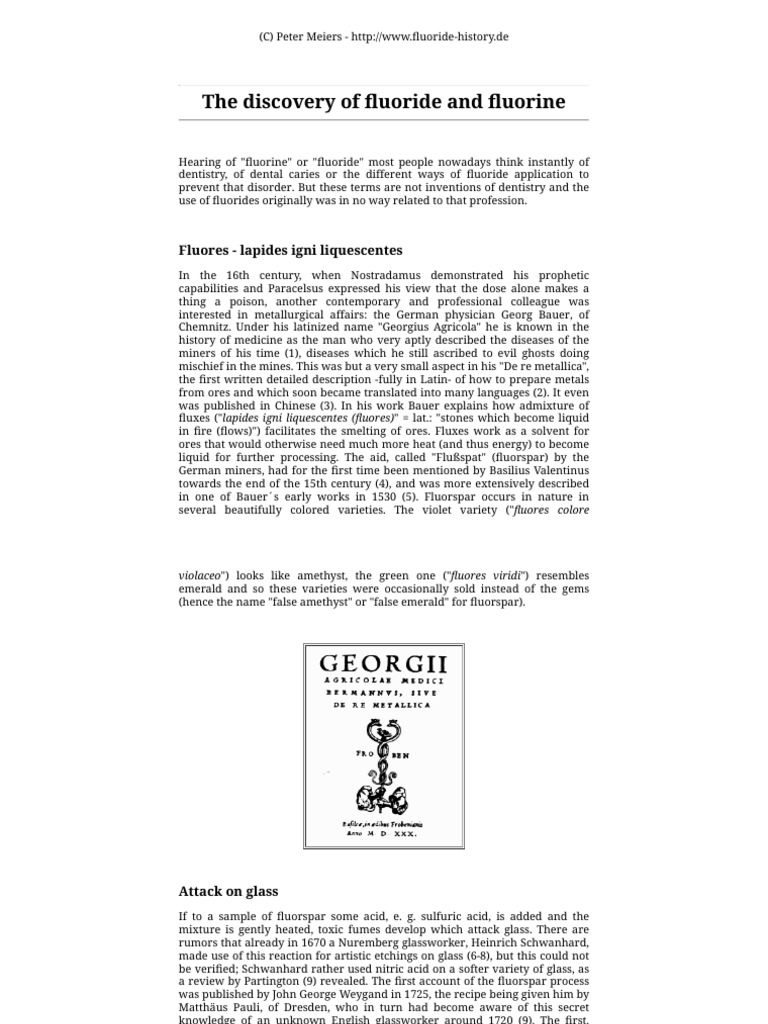 The Discovery of Fluoride and Fluorine | PDF | Fluorine | Chemistry