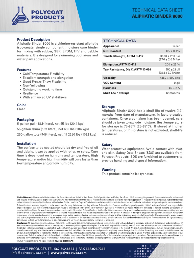 Aliphatic-Binder-8000 | PDF