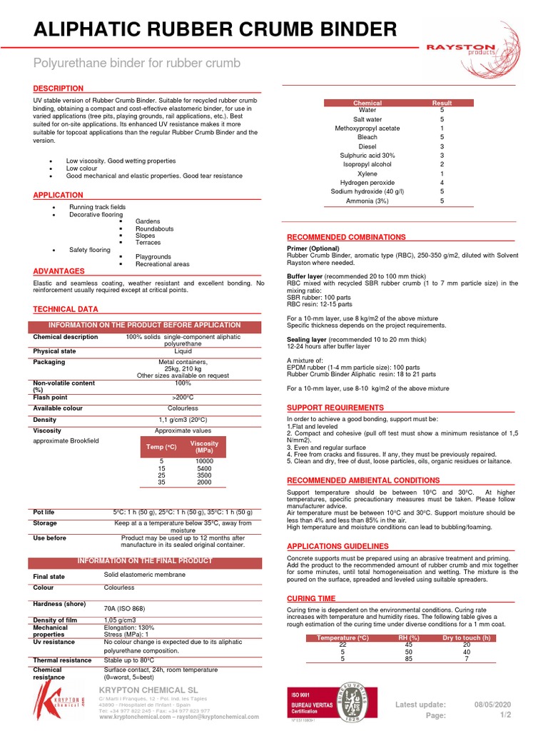 en-581-Aliphatic-Rubber-Binder | PDF | Polyurethane | Natural Rubber