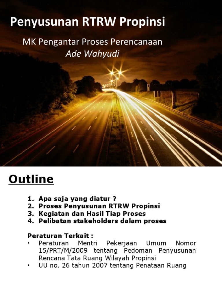 Modul 6.1 - Pedoman Penyusunan RTRW Propinsi | PDF