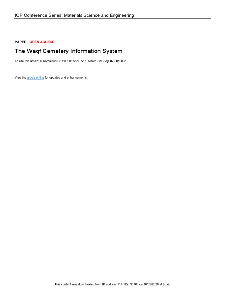 The Waqf Cemetery Information System | PDF | Databases | System