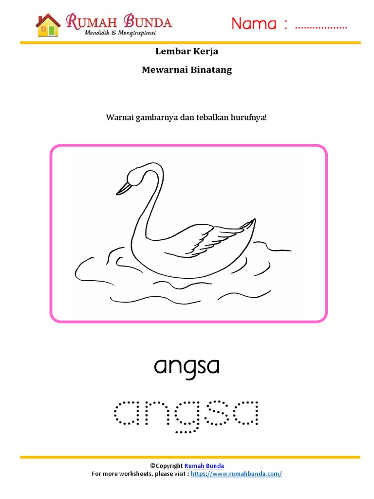 38. Mewarnai Binatang Angsa | PDF
