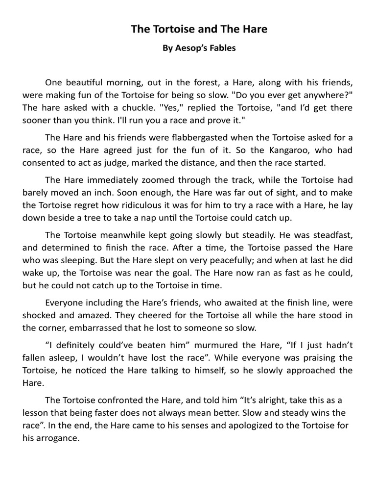 Revised 'The-Tortoise-And-The-Hare' | PDF | Art | Poetry
