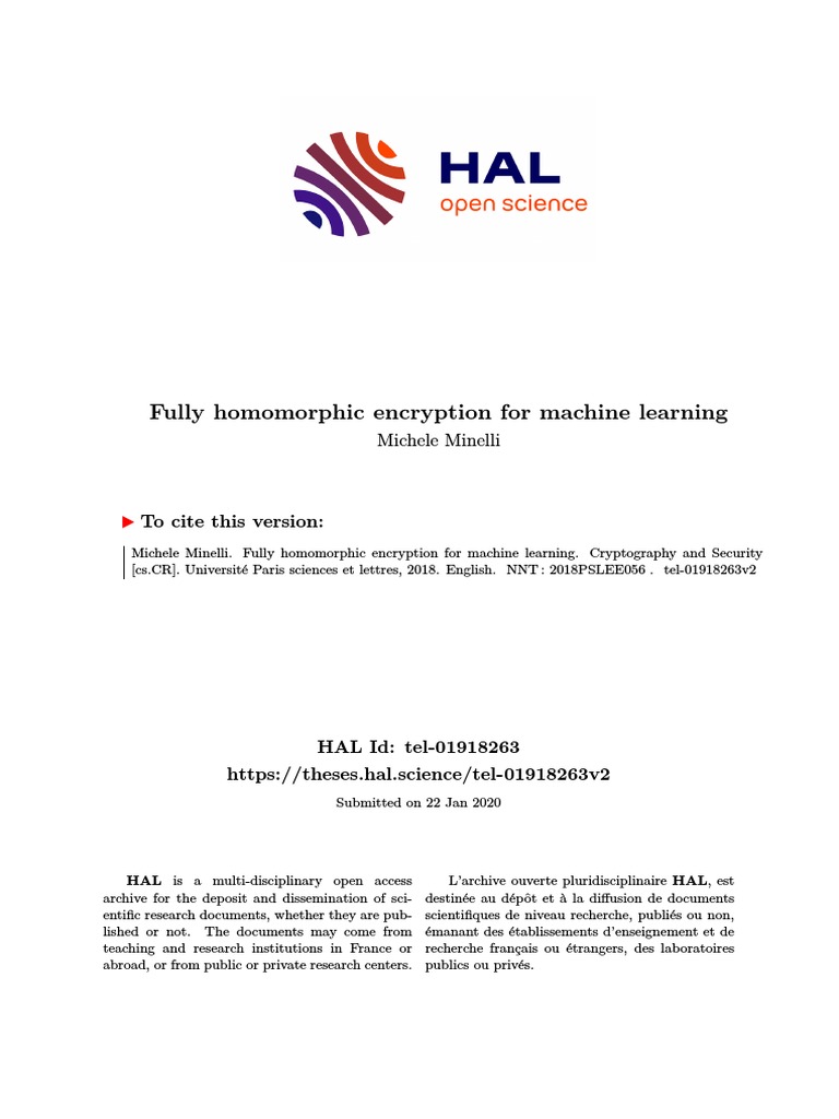 FHE for Machine Learning Research | PDF | Public Key Cryptography | Cryptography