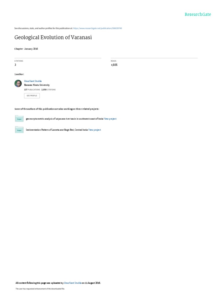 Geological Evolution of Varanasi: January 2016 | PDF | Sedimentary Rock ...