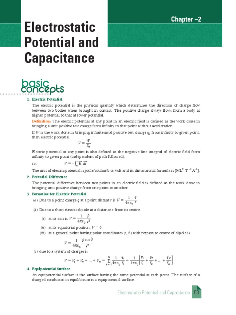 Electric Potential and Capacitance | PDF | Dielectric | Capacitor