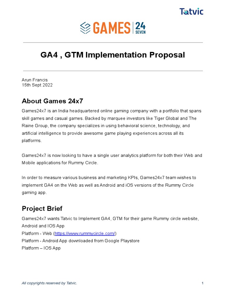 GA4, GTM Implementation | Download Free PDF | Mobile App | Ios
