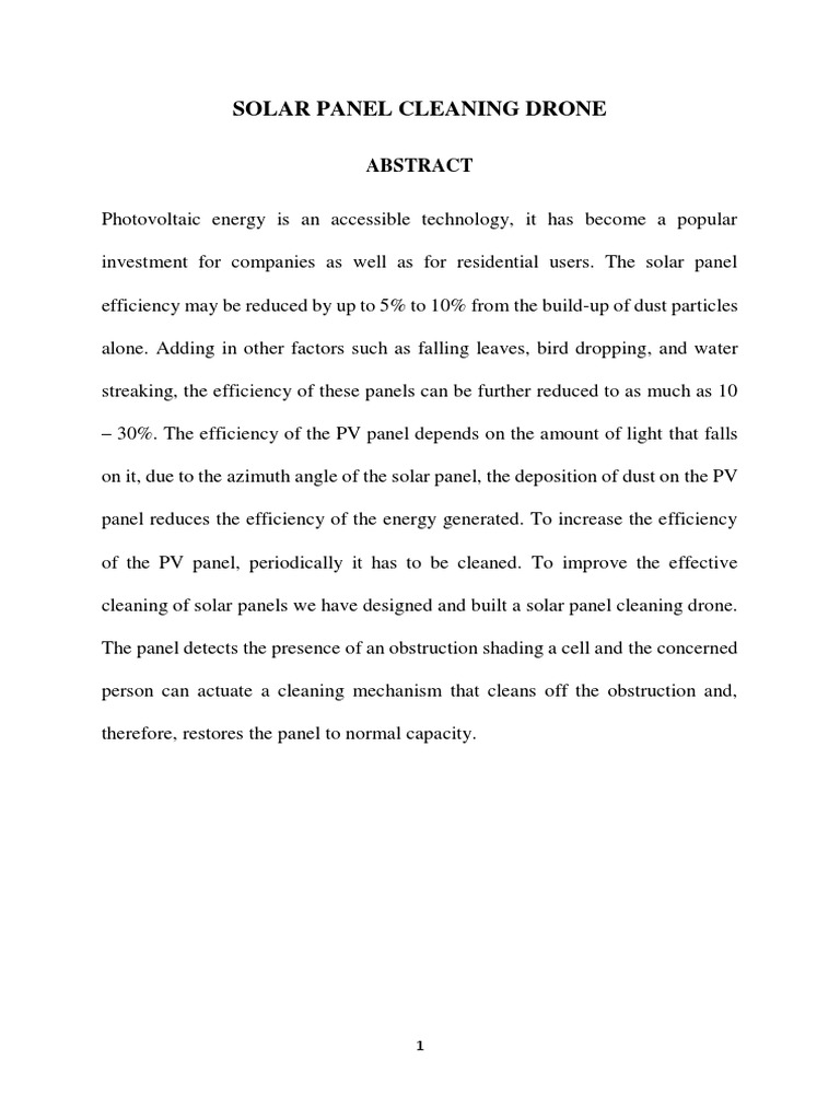Solar Panel Cleaning Drone - Report | PDF | Rectifier | Power Supply