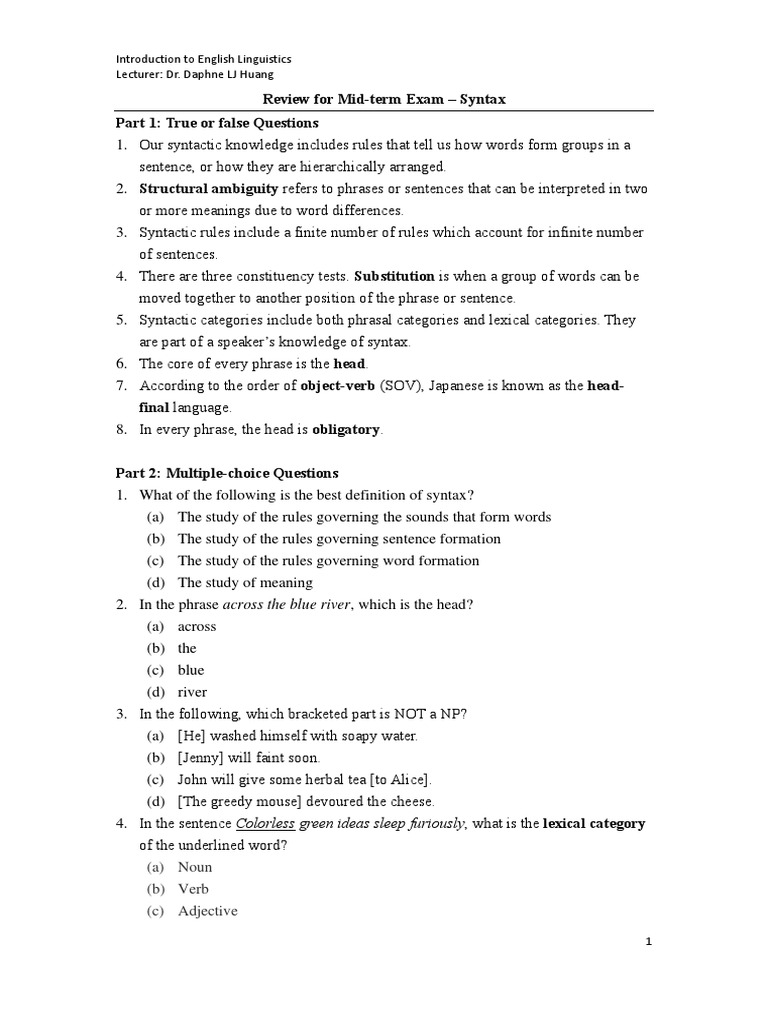 Linguistic Review Syntax | Download Free PDF | Phrase | Syntax