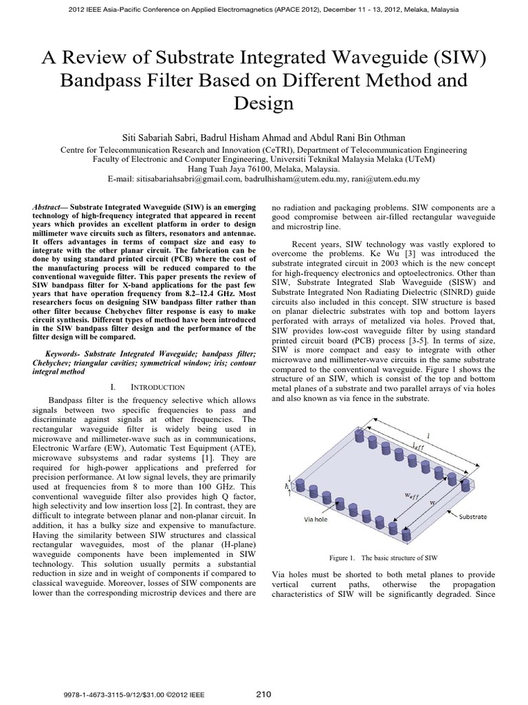 Apace 2012 6457662 | PDF | Waveguide | Electrical Engineering