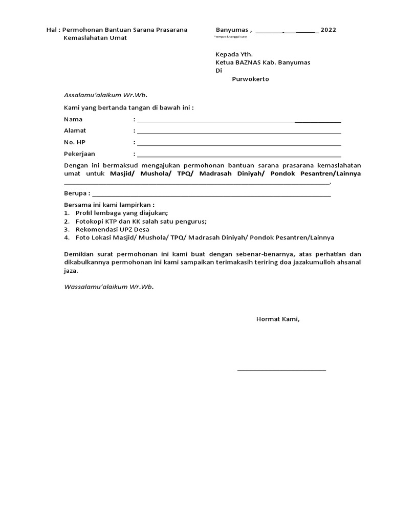 Form Permohonan Sarpras KU | PDF