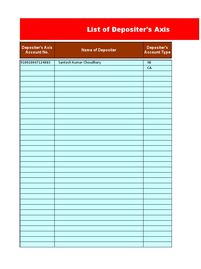 Axis Bank Deposit Slip Details | PDF | Cheque | Deposit Account