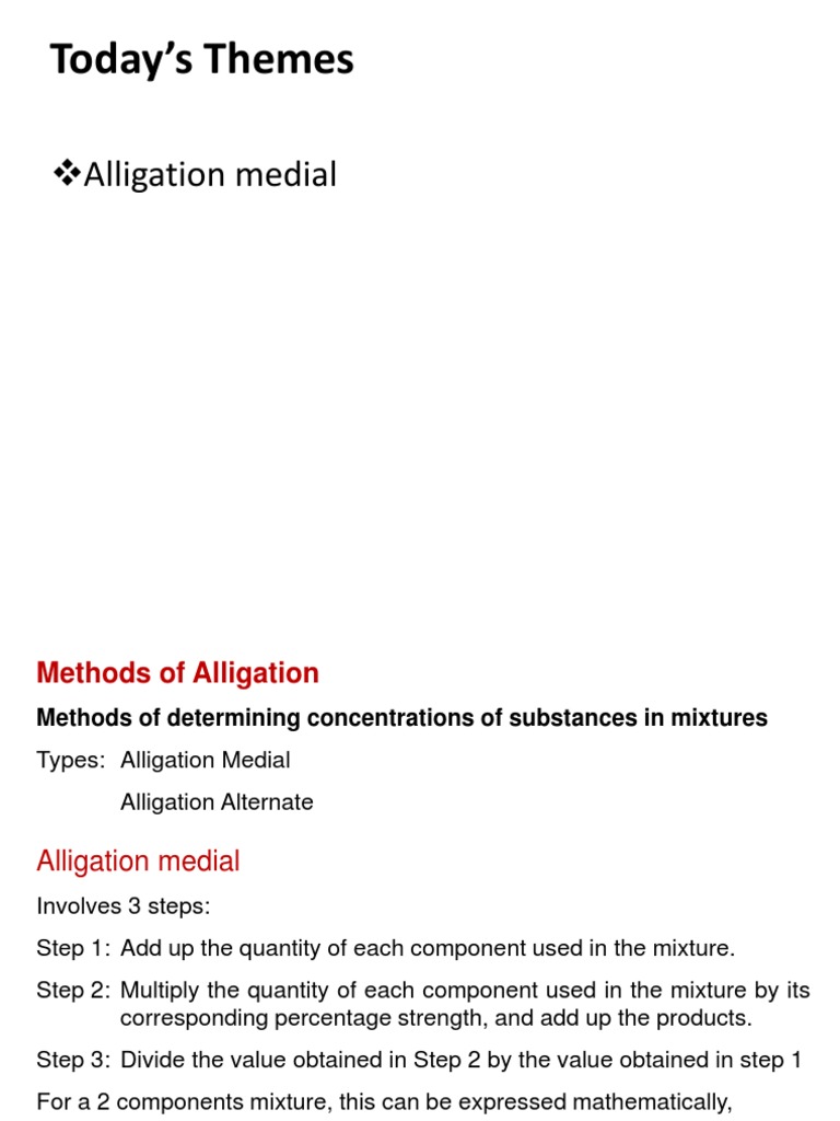 Alligation and Alligation Alternate | PDF | Mixture | Ethanol