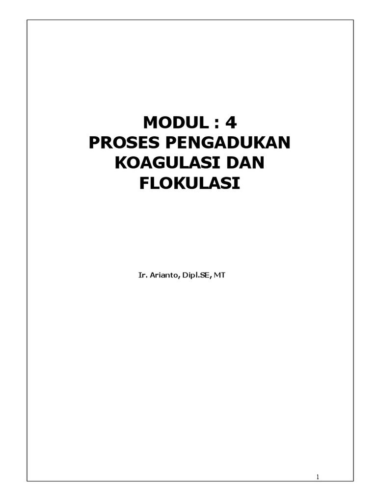 Proses Pengadukan Koagulasi Dan Flokulasi | PDF
