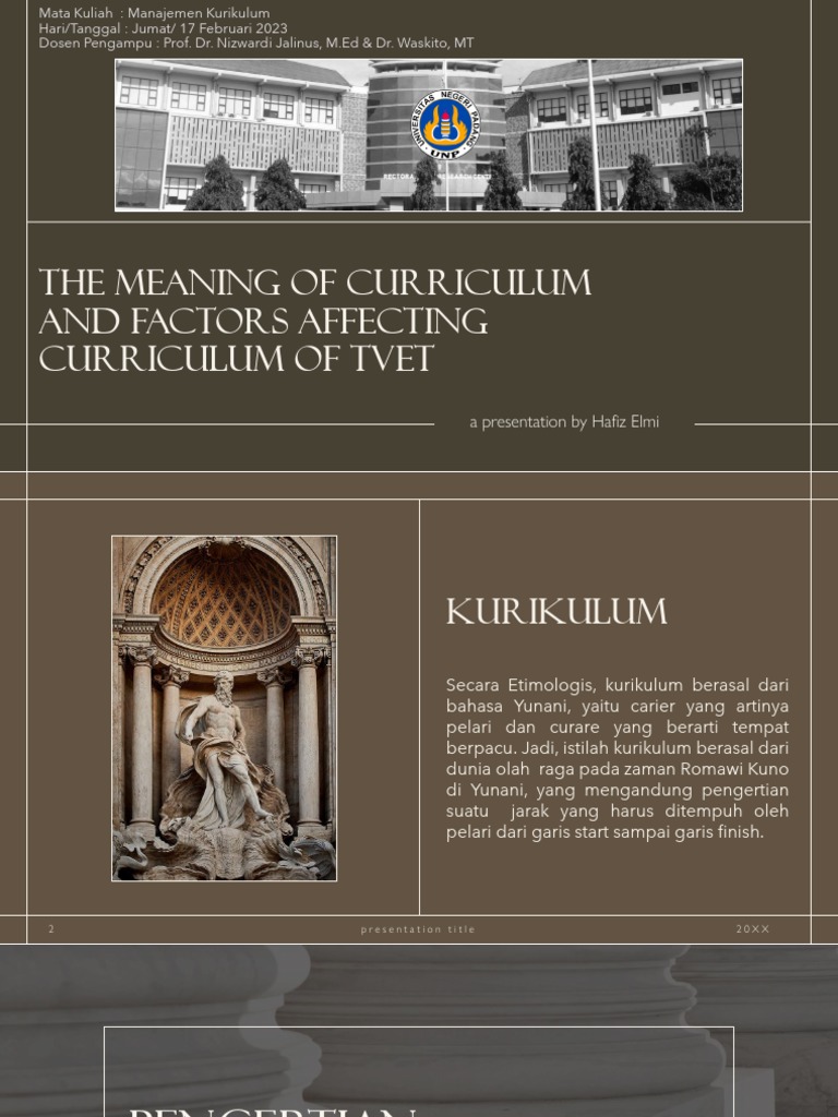 Hafiz - The Meaning of Curriculum and Factors Affecting Curriculum | PDF