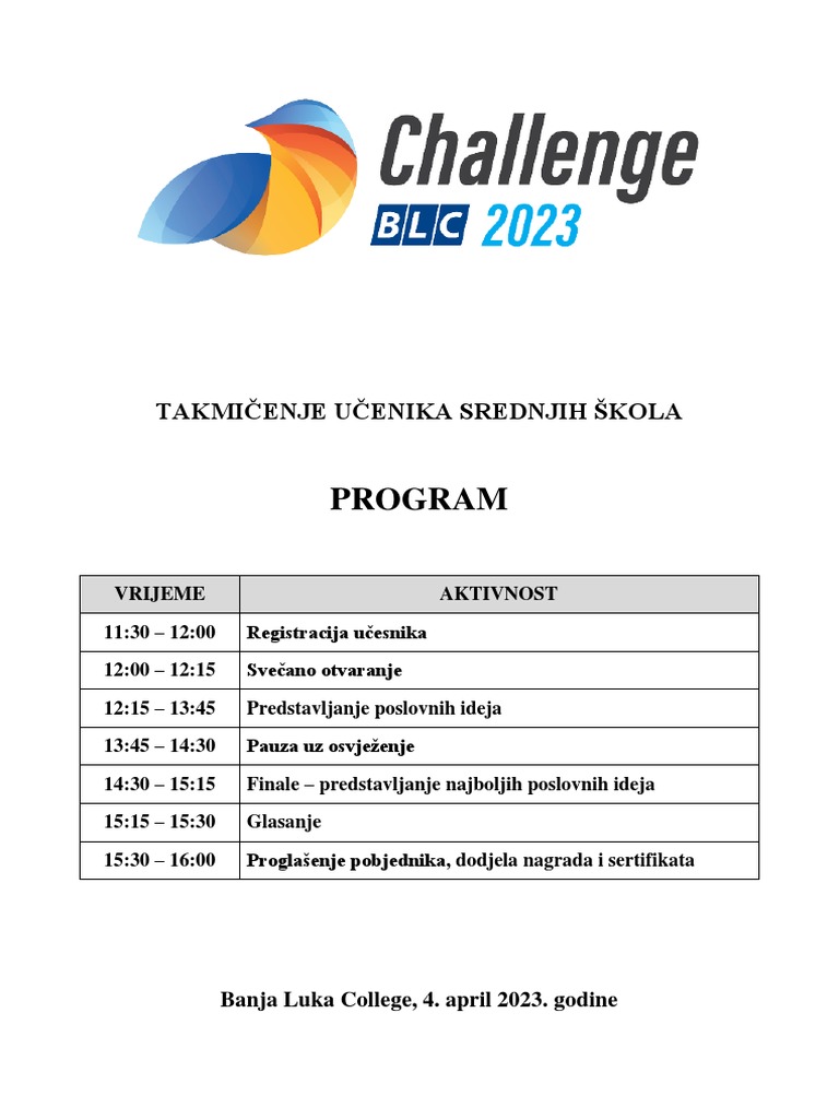 Challenge 2023 - Program | PDF