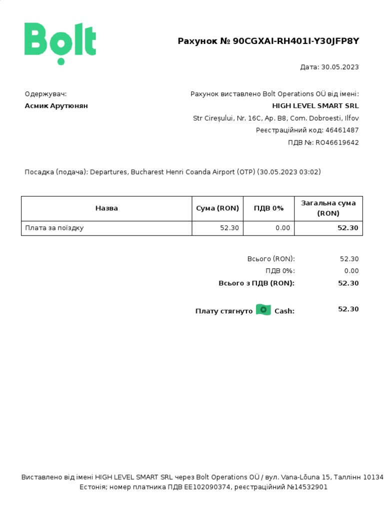 Ride Invoice From Bolt-3 | PDF