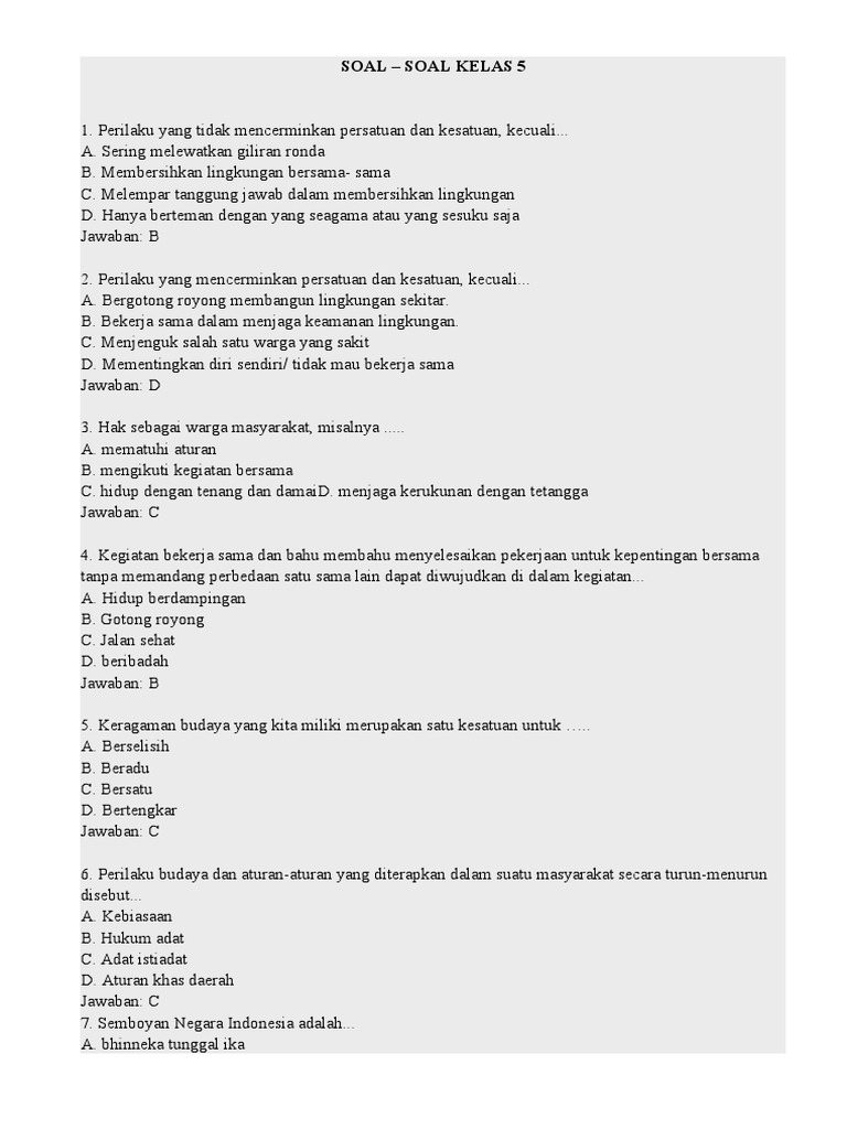 Soal KLS 5 | PDF