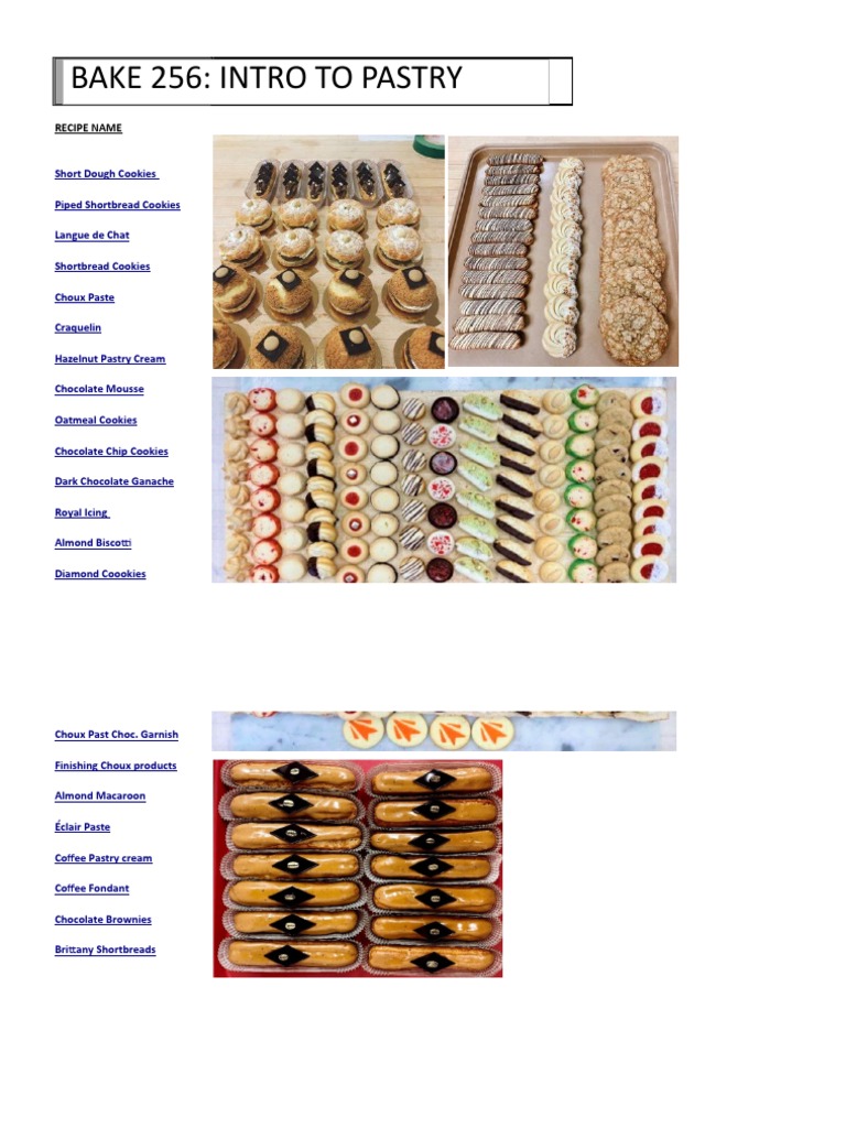 Most Recent Bake 256 Intro To Pastries Making Recipe Cards 2021 | PDF ...