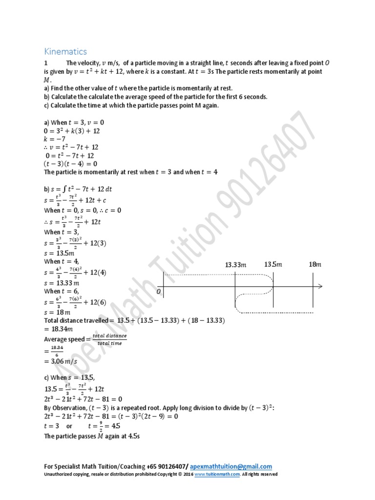 Kinematics (Ans) | PDF