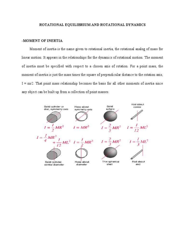 Moment of Inertia | PDF