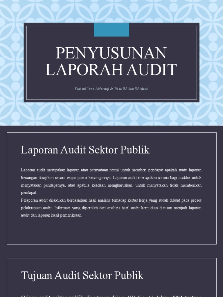 Penyusunan Laporan Audit-Farisul Izza A - Risa Wilian W | PDF