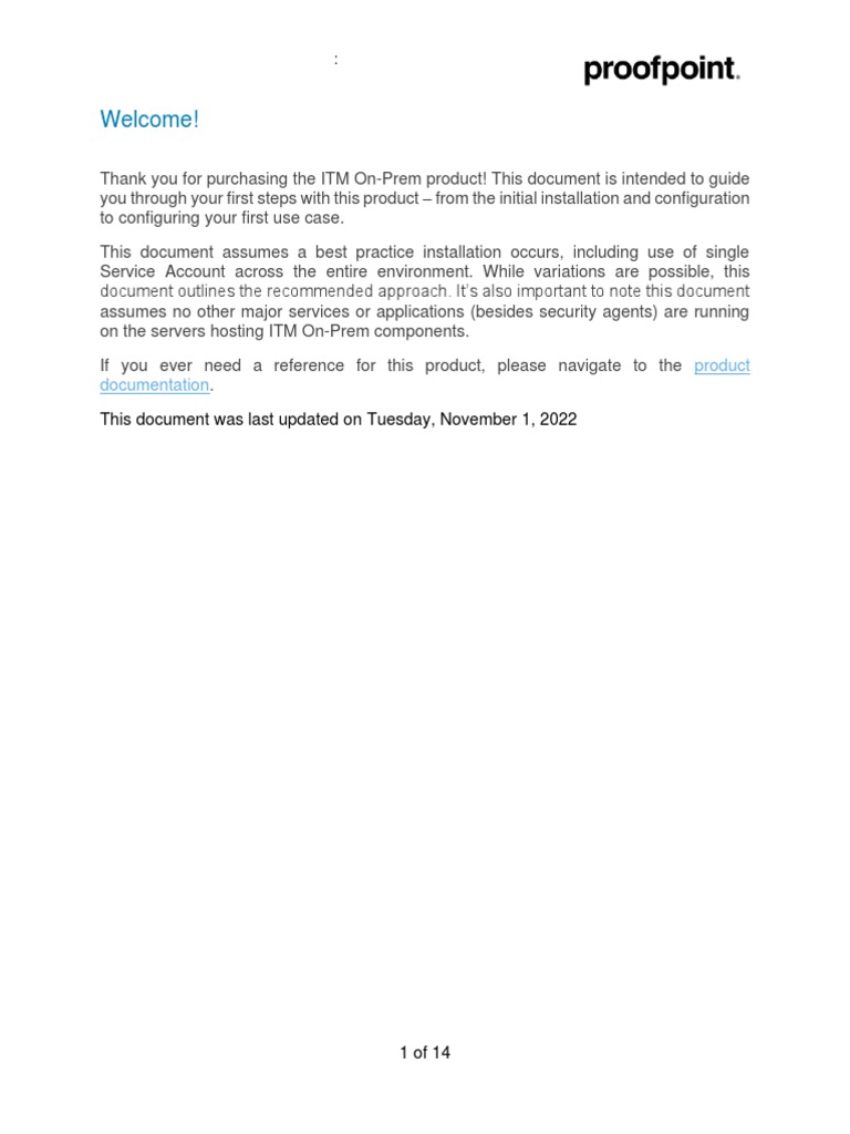 ITM On-Prem Requirements | PDF