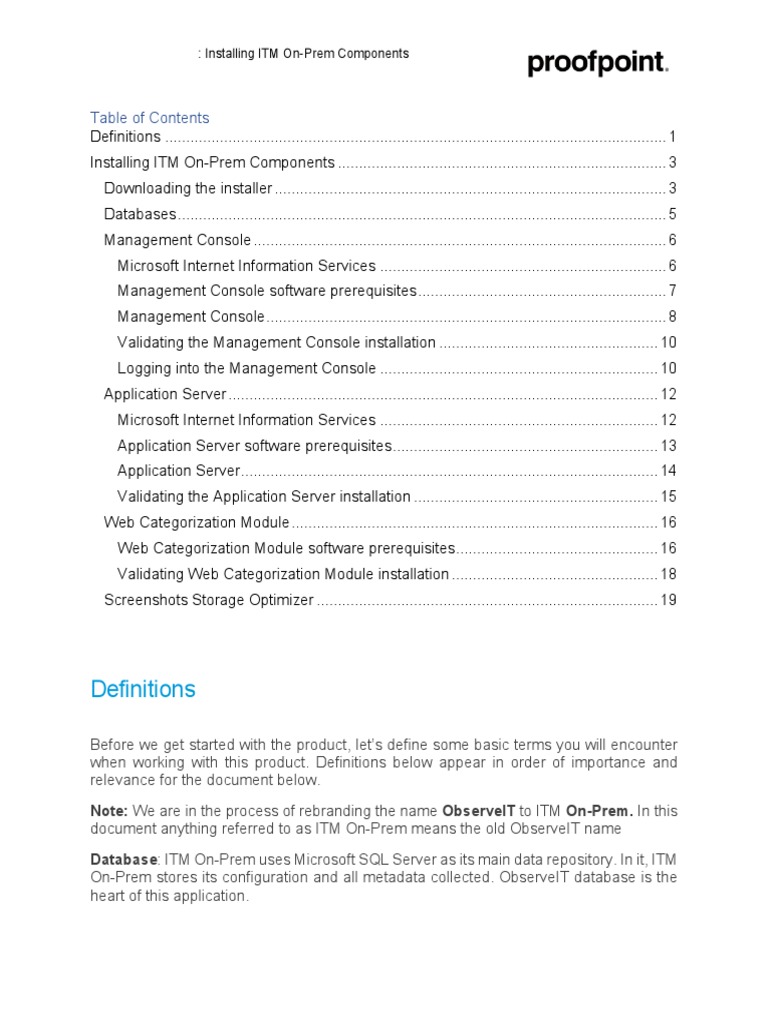 ITM On-Prem Installation Guide | PDF | World Wide Web | Internet & Web