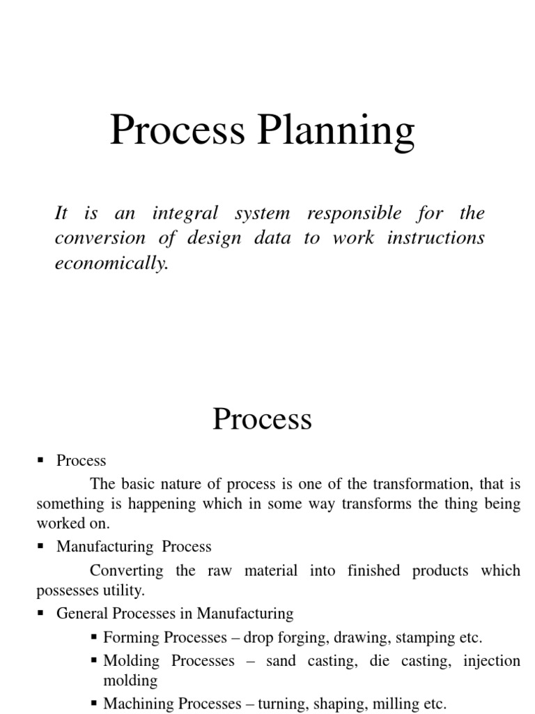 Chapter 4 Process Planning-1 | PDF | Sheet Metal | Business Process