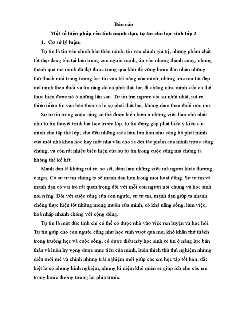 Rèn Tính M NH D N, T Tin Cho HS L P 2 | PDF