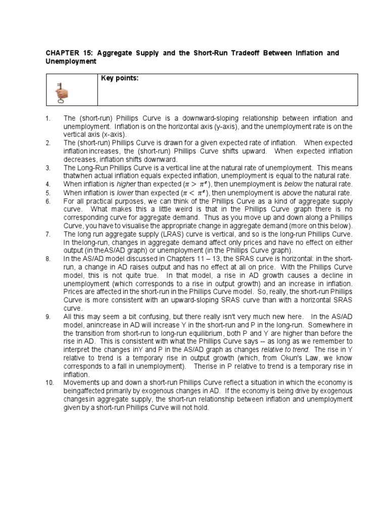 Worksheet For Chapter 15 (2023) | PDF | Phillips Curve | Inflation