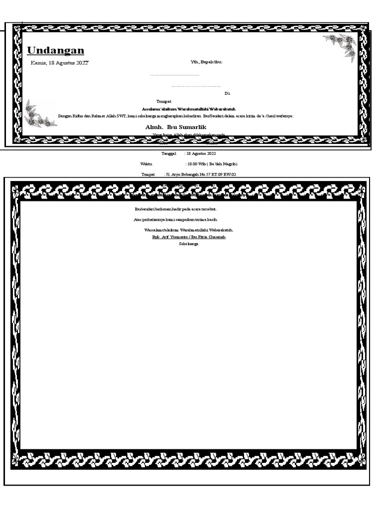 Undangan Haul | PDF