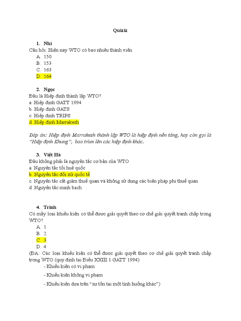 Quiz Wto | PDF