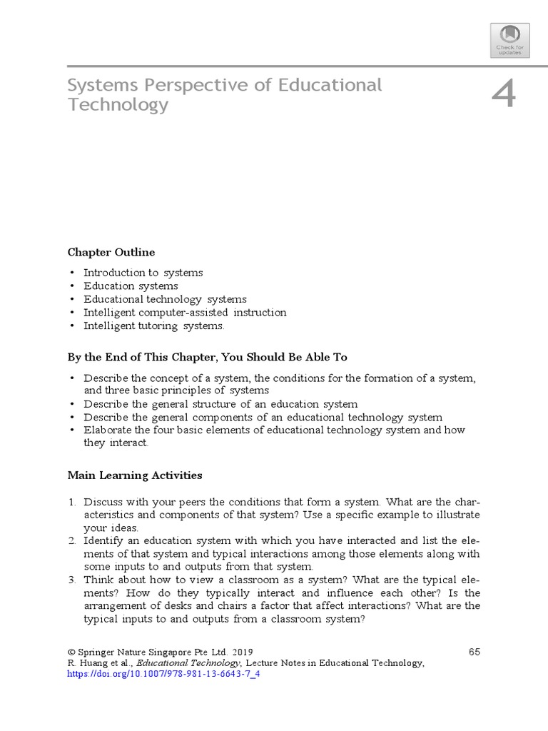 Chapter 4 | PDF | System | Educational Technology
