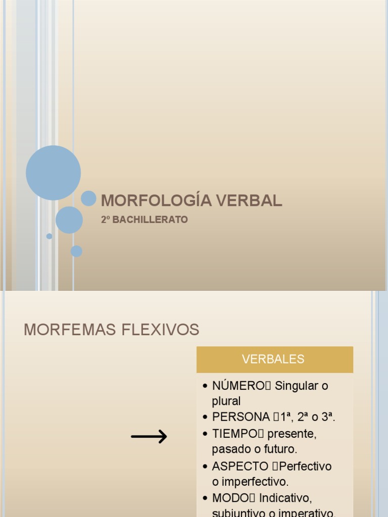 Morfología Verbal | PDF | Verbo | Numero Gramatical