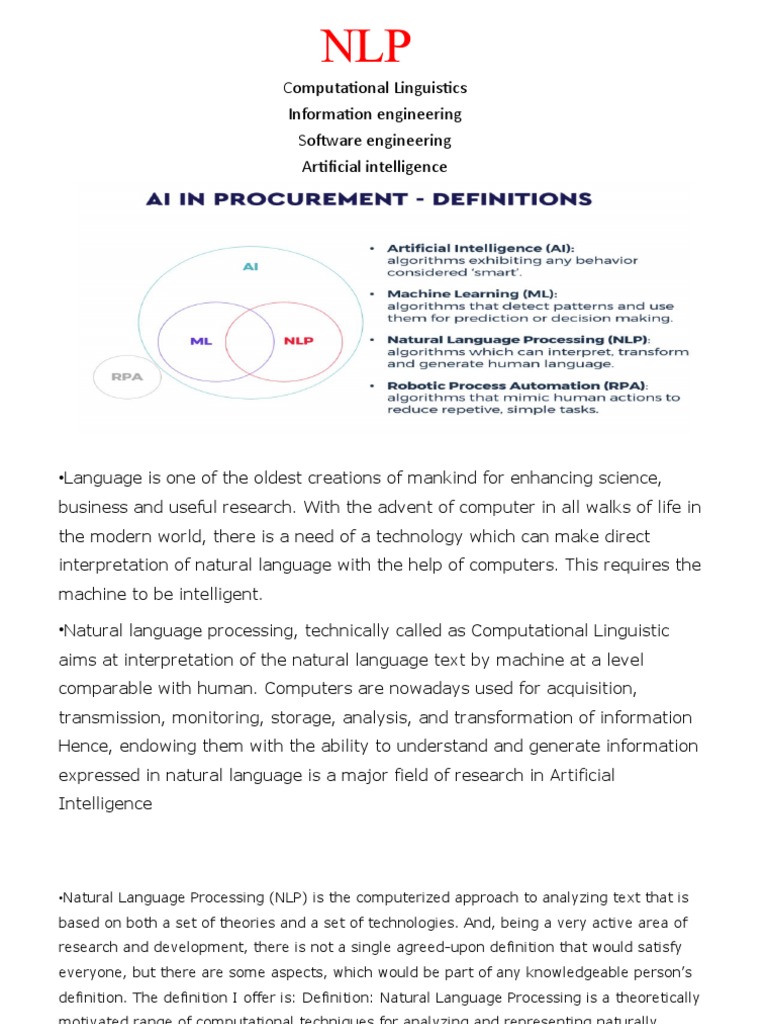 Computational Linguistics Information Engineering Software Engineering