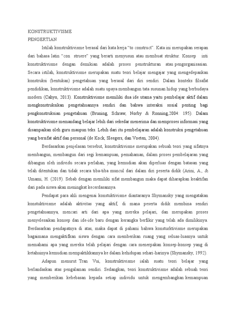 KONSTRUKTIVISME | PDF | Karier & Perkembangan | Kesehatan Holistik