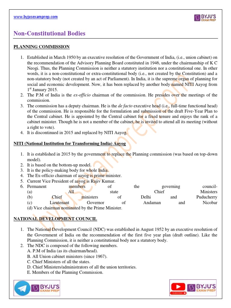 Non Constitutional Bodies 99 | PDF