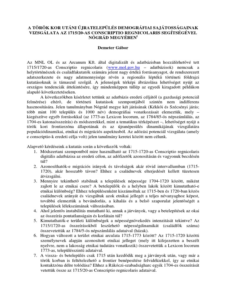 A Török Kor Utáni Újratelepülés4 | PDF