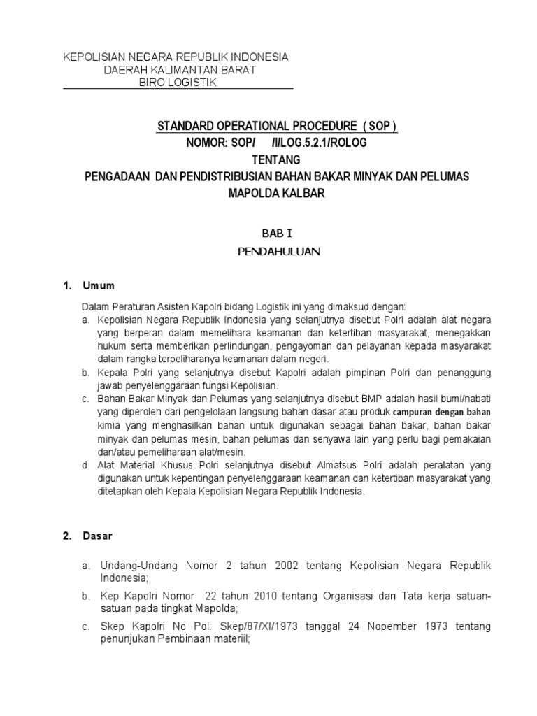 Sop BBM 2021 | PDF