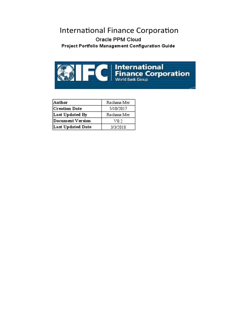 Fams Ppm Configuration Workbook V0 4 Pdf International Finance