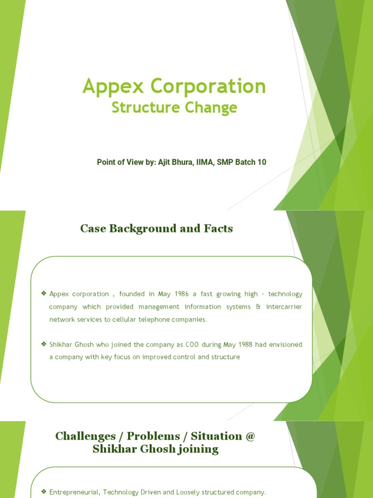 Appex Corp Structure Changes Analysis | PDF | Chief Executive Officer | Business