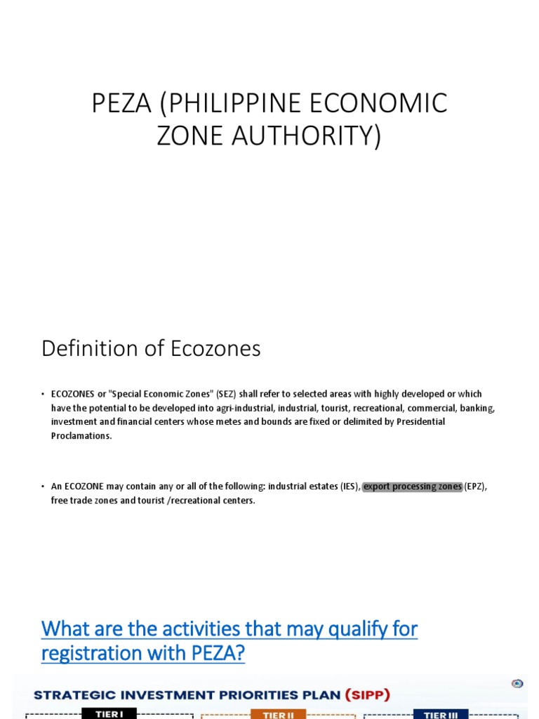 PEZA Notes | PDF | Tax Deduction | Employment