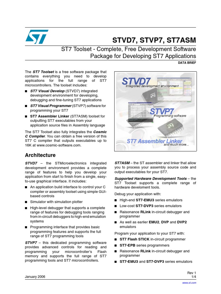 ST7 Software Toolset | PDF | Emulator | Computer Programming