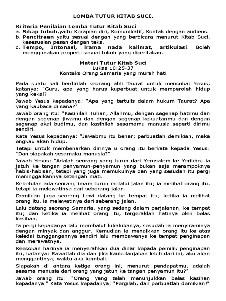 Materi Tutur Kitab Suci | PDF