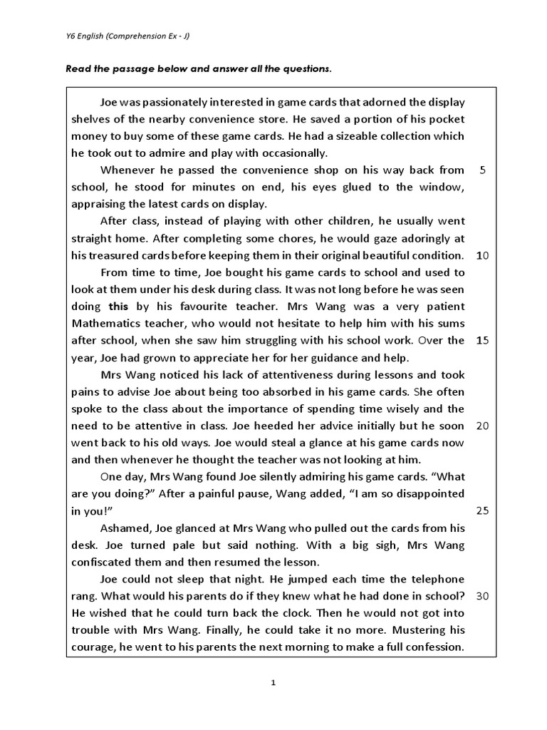 Y6-Comprehension-Ex-J | PDF