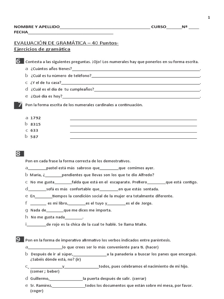 Gramática 2 | PDF | Alimentos | Cocina