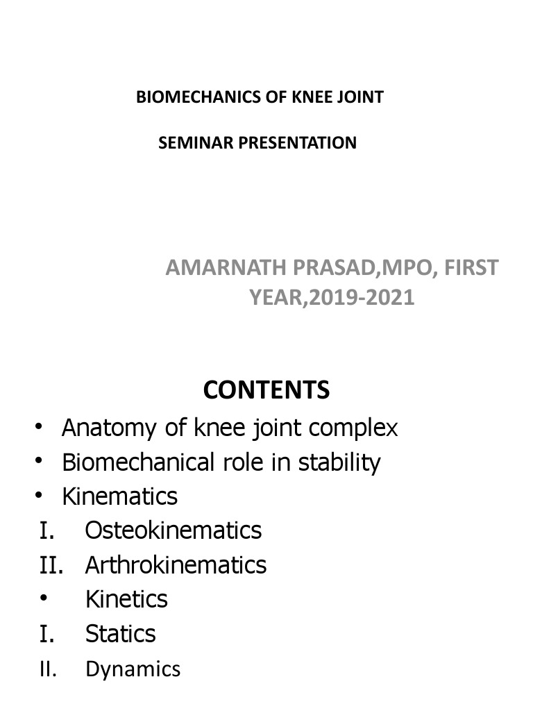 Knee Joint Biomechanics Overview | PDF | Knee | Human Leg