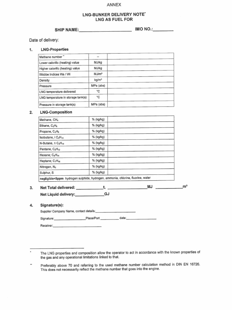 LNG-Bunker-Delivery-Note-1 | PDF