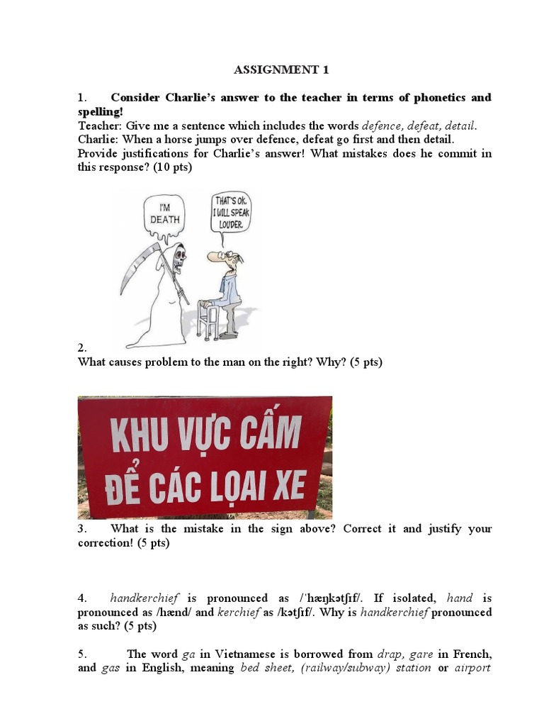 Assignment 1 | PDF | Vietnamese Language | English Language